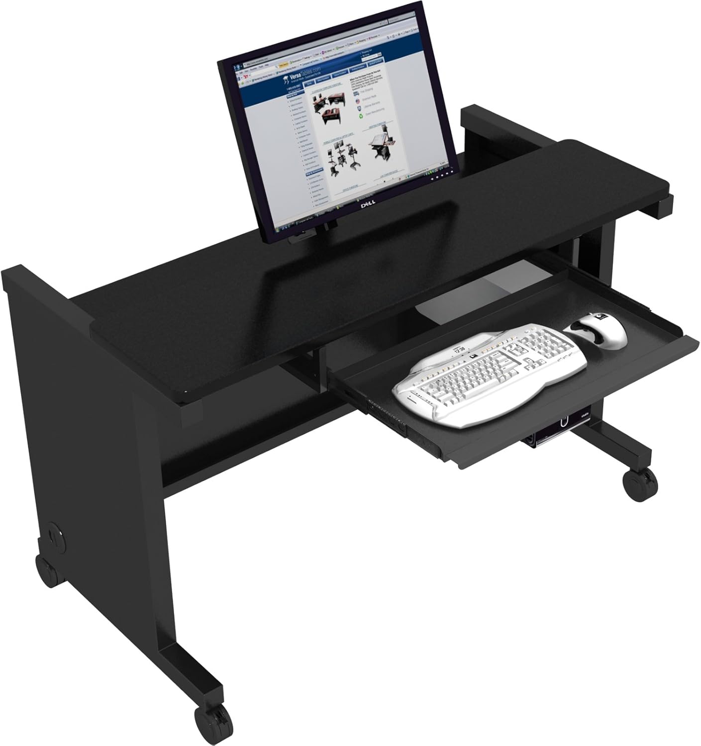 Amazon.com: Split Level Desk 48"x26" - Black Frame, Black Surface ...