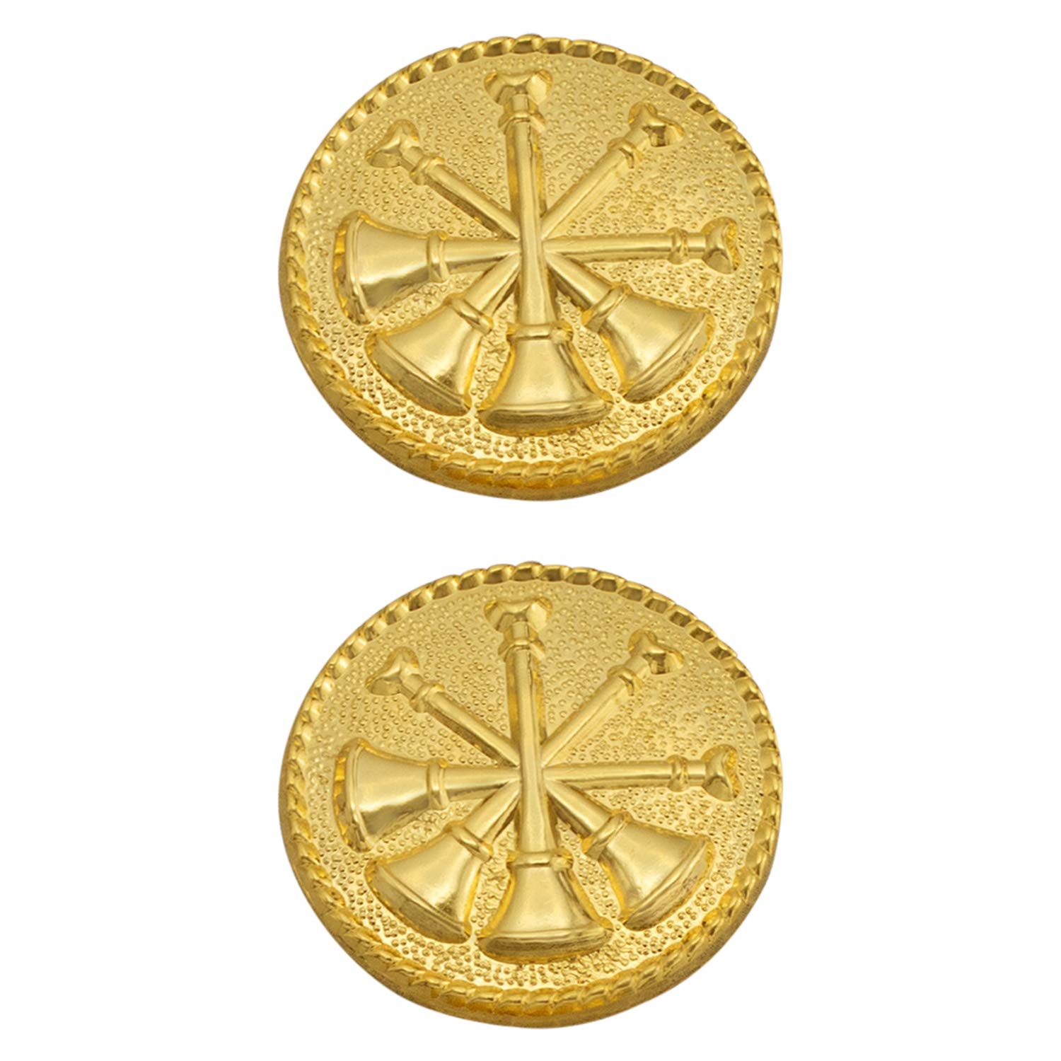 Buy Four Crossed Deputy Fire Chief Bugles On Round Disc Collar Brass ...