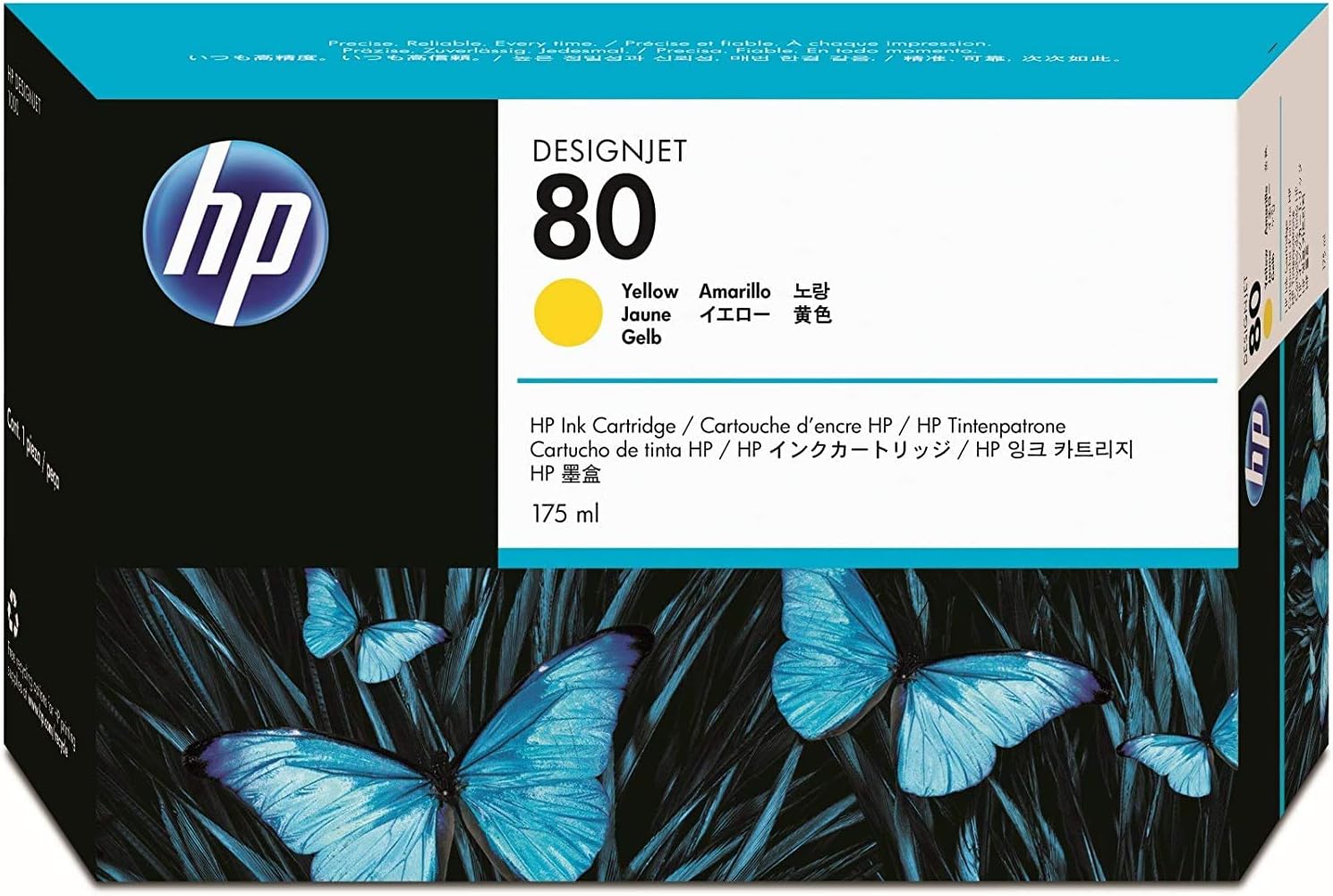 Amazon.com: HP 80 Yellow 175-ml Genuine Ink Cartridge (C4873A) for ...