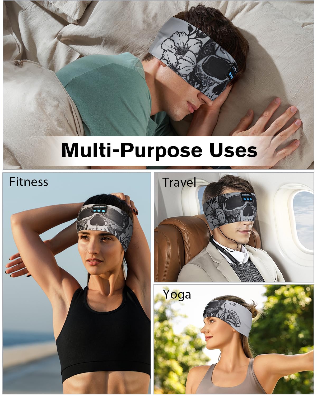 Snapklik.com : MUSICOZY Sleep Headphones Bluetooth Headband, Wireless ...