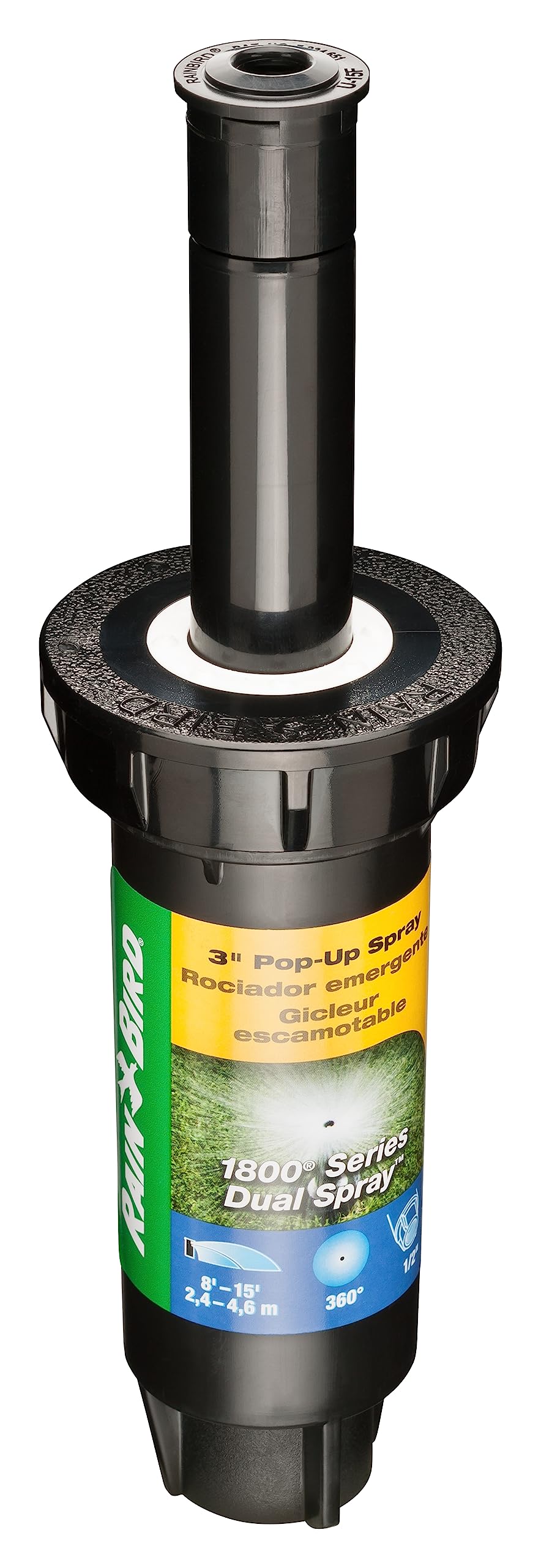 Rain Bird 1803DSF Professional Dual Spray Pop-Up Sprinkler, 360° Full ...