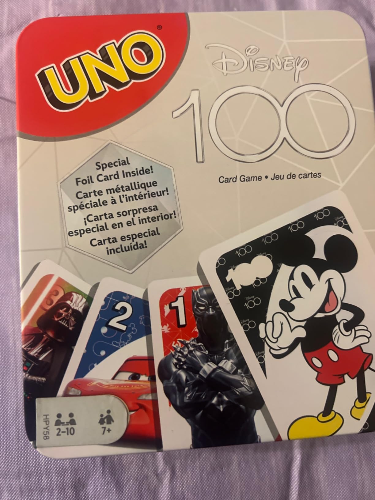 Amazon.com: Mattel Games UNO Disney 100 Card Game in Storage & Travel ...