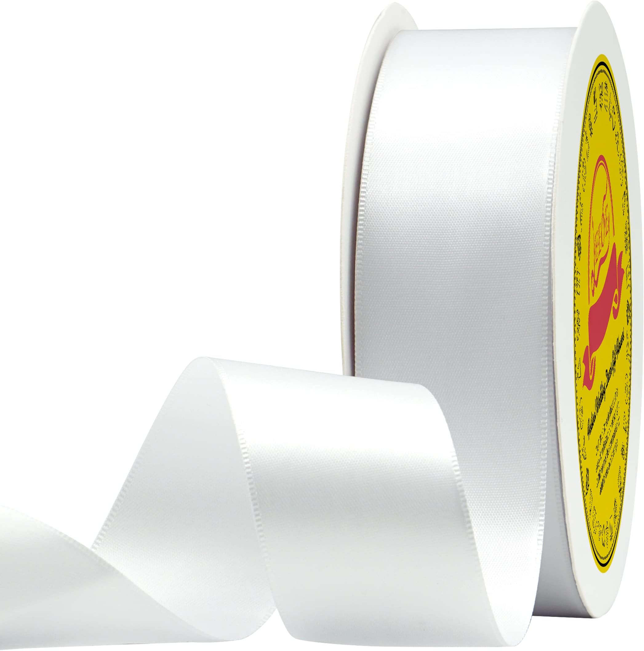 Amazon.com: McGinley Mills 2.5" W Acetate Satin Ribbon, White, 50 Yard ...