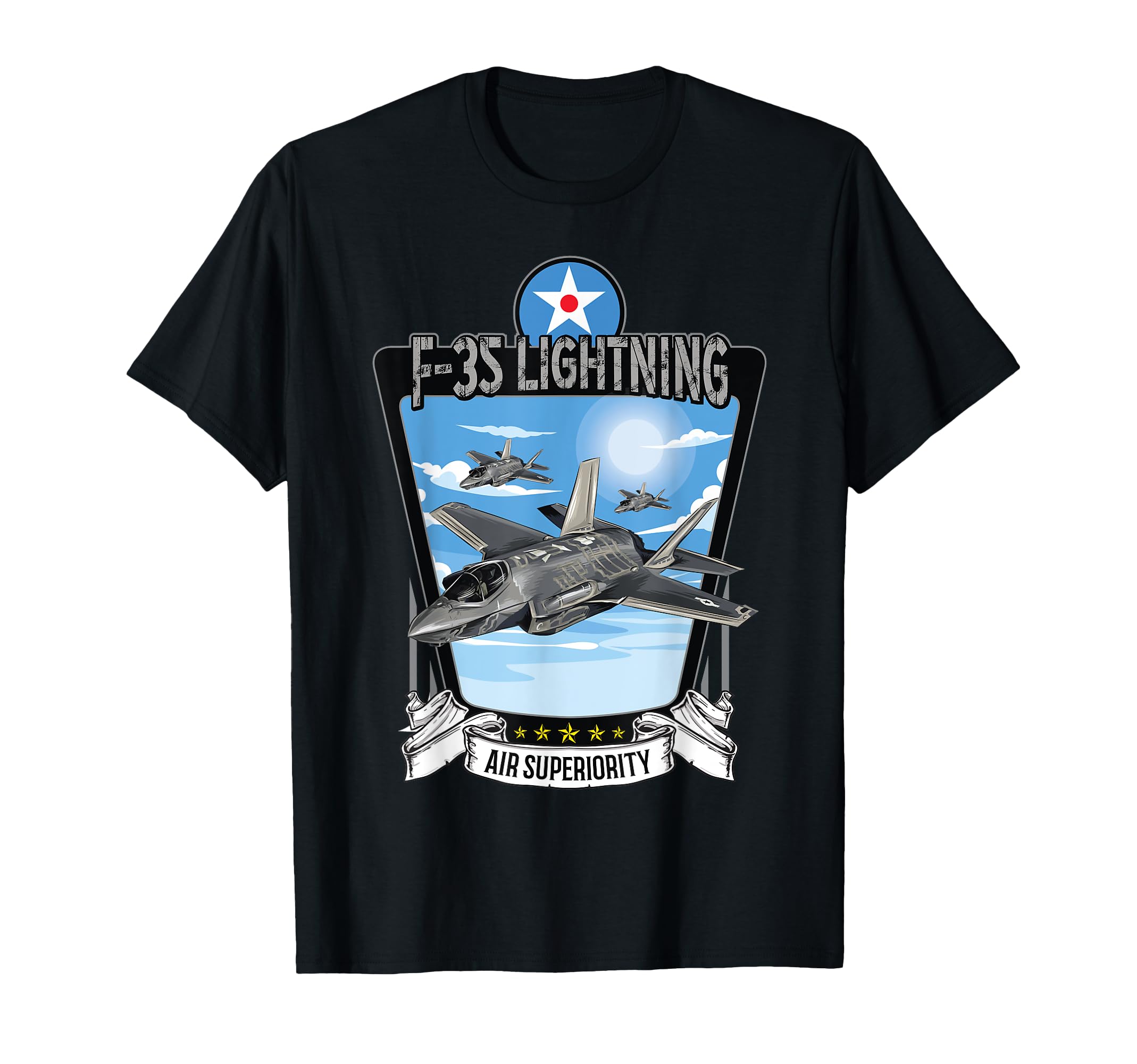 Amazon.com: American Aircraft Stealth Fighter F35 lightning T-Shirt ...