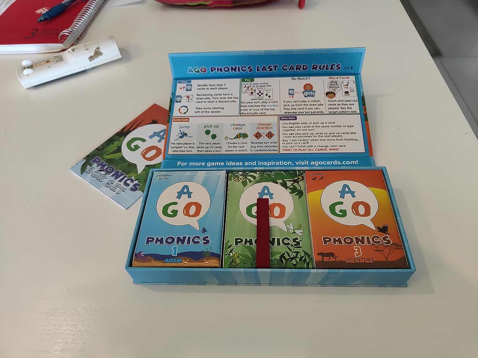 Amazon.com: AGO Phonics Zero: Fun CVC Word Card Game & Flashcards for ...