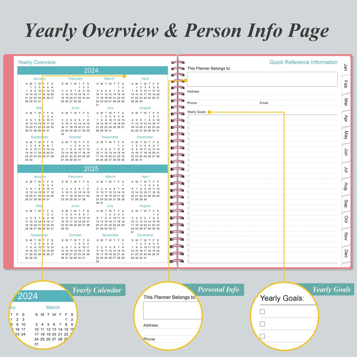 Snapklik.com : 2024-2025 Monthly Planner - 18 Monthly Calendar, January ...
