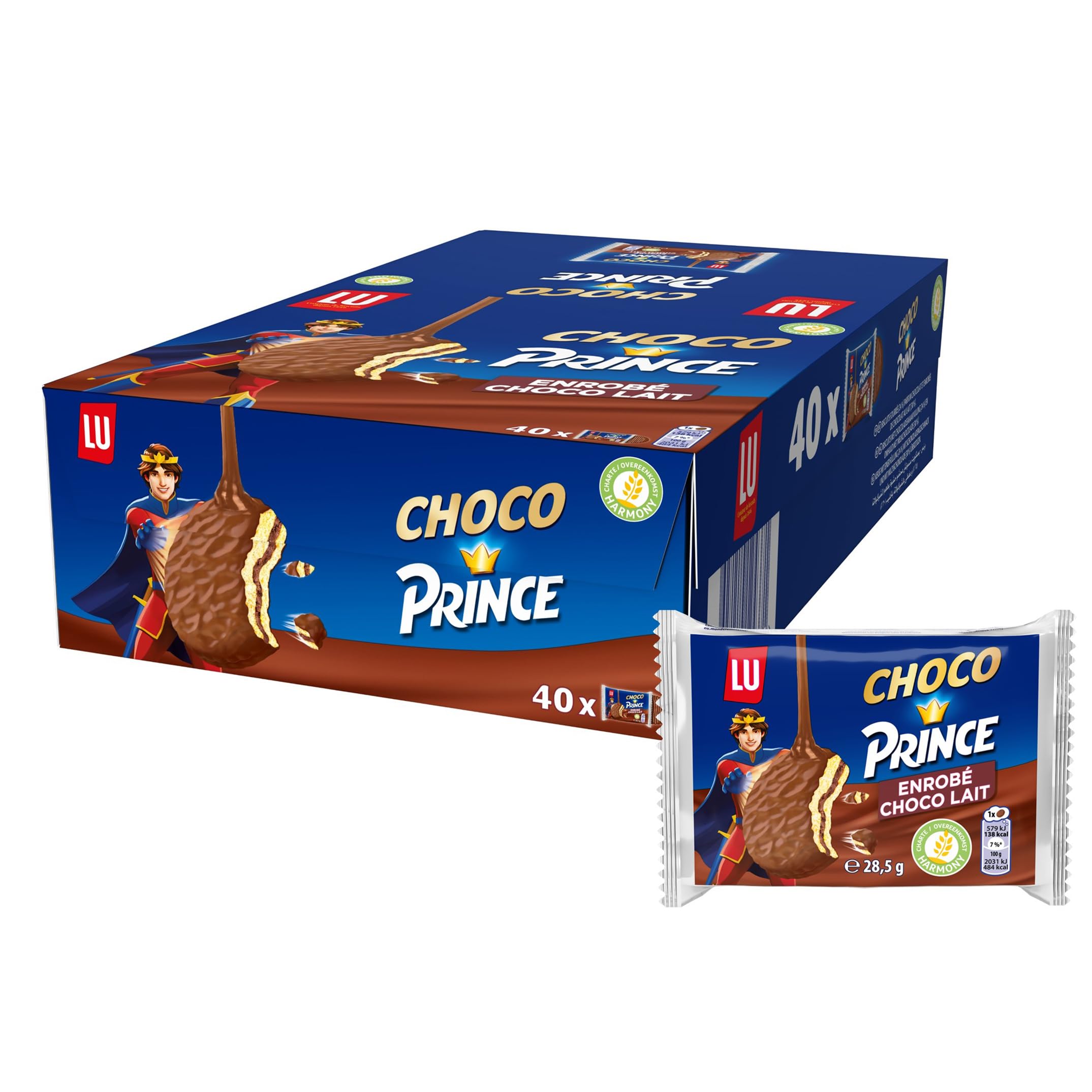 LU - Choco Prince - Biscuit Enrobé de Chocolat au Lait et Fourré - Lot ...