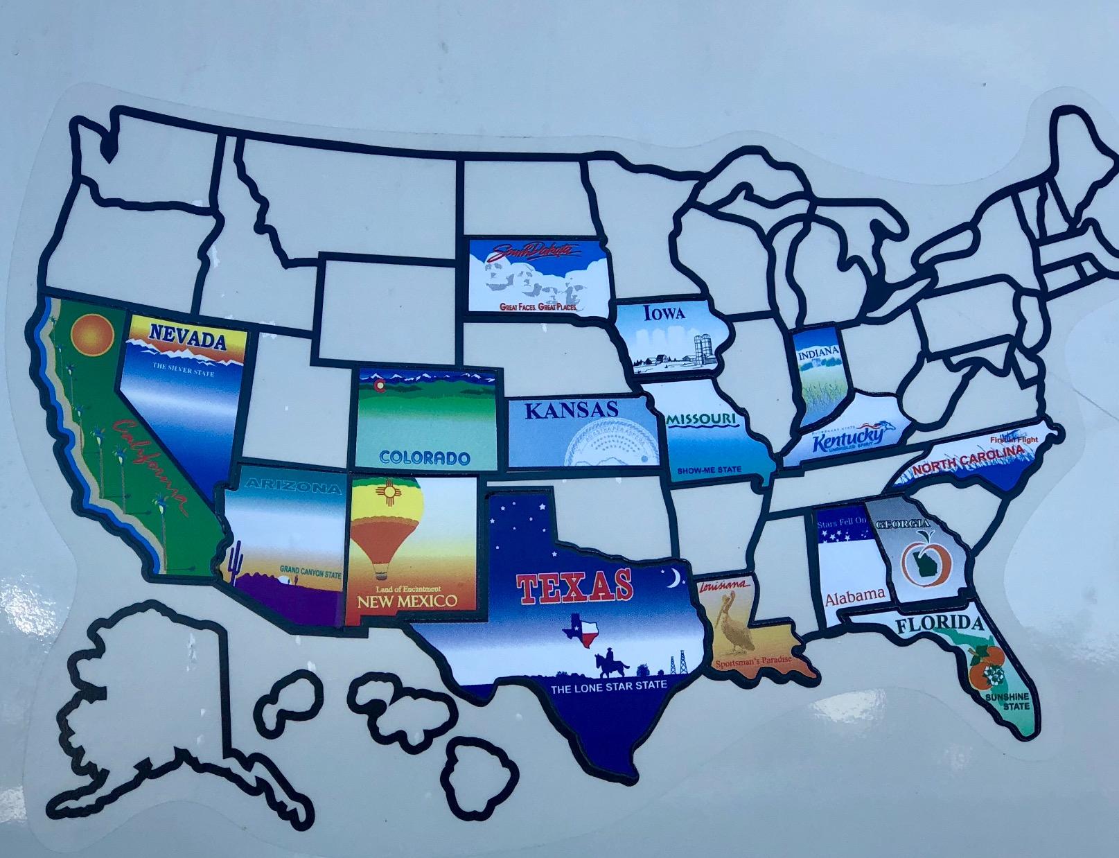 Amazon.com: STATE STICK RV Trailer Sticker MAP Travel Map Sticker ...