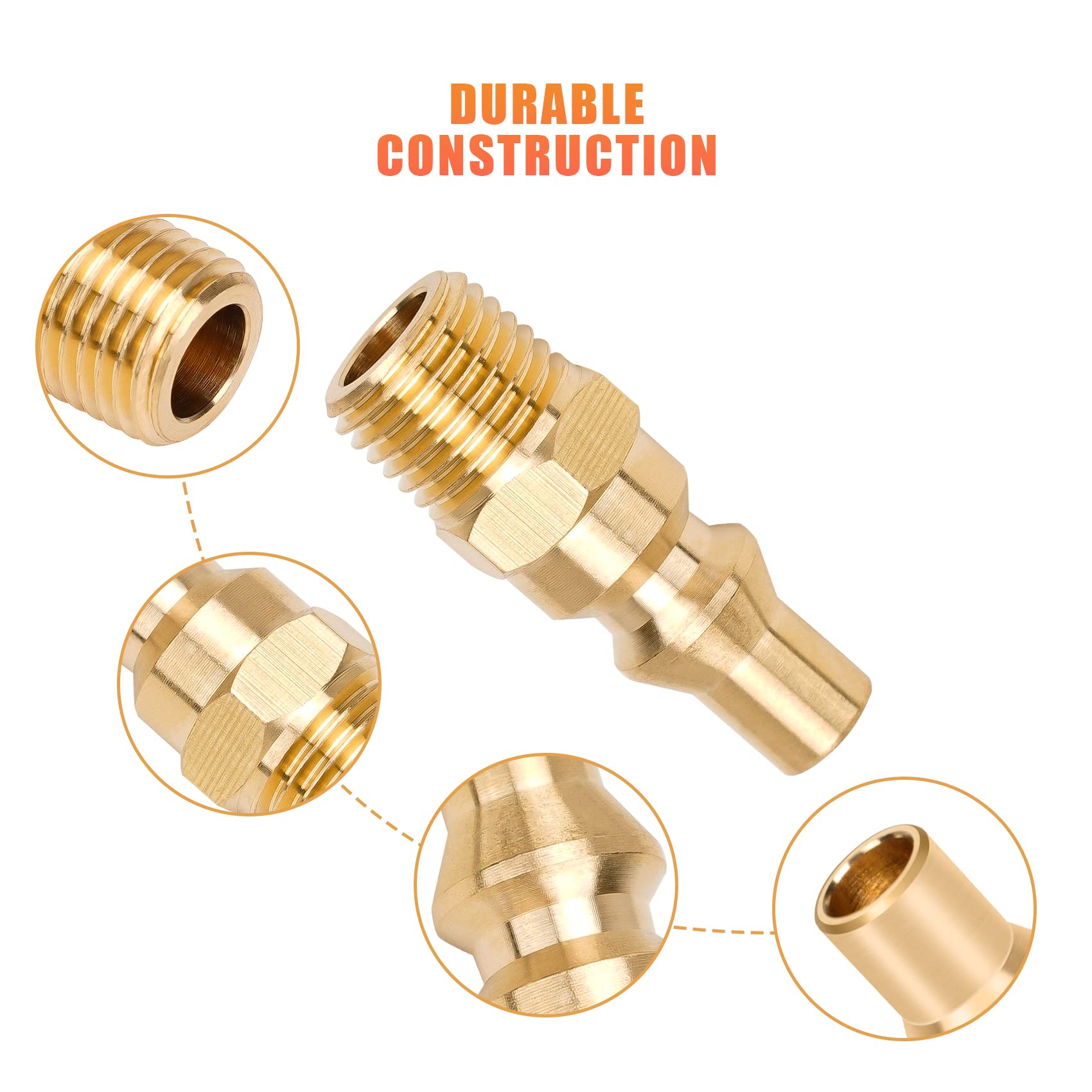 Snapklik.com : Propane Brass Quick Connect Fitting Adapter- Full Flow ...