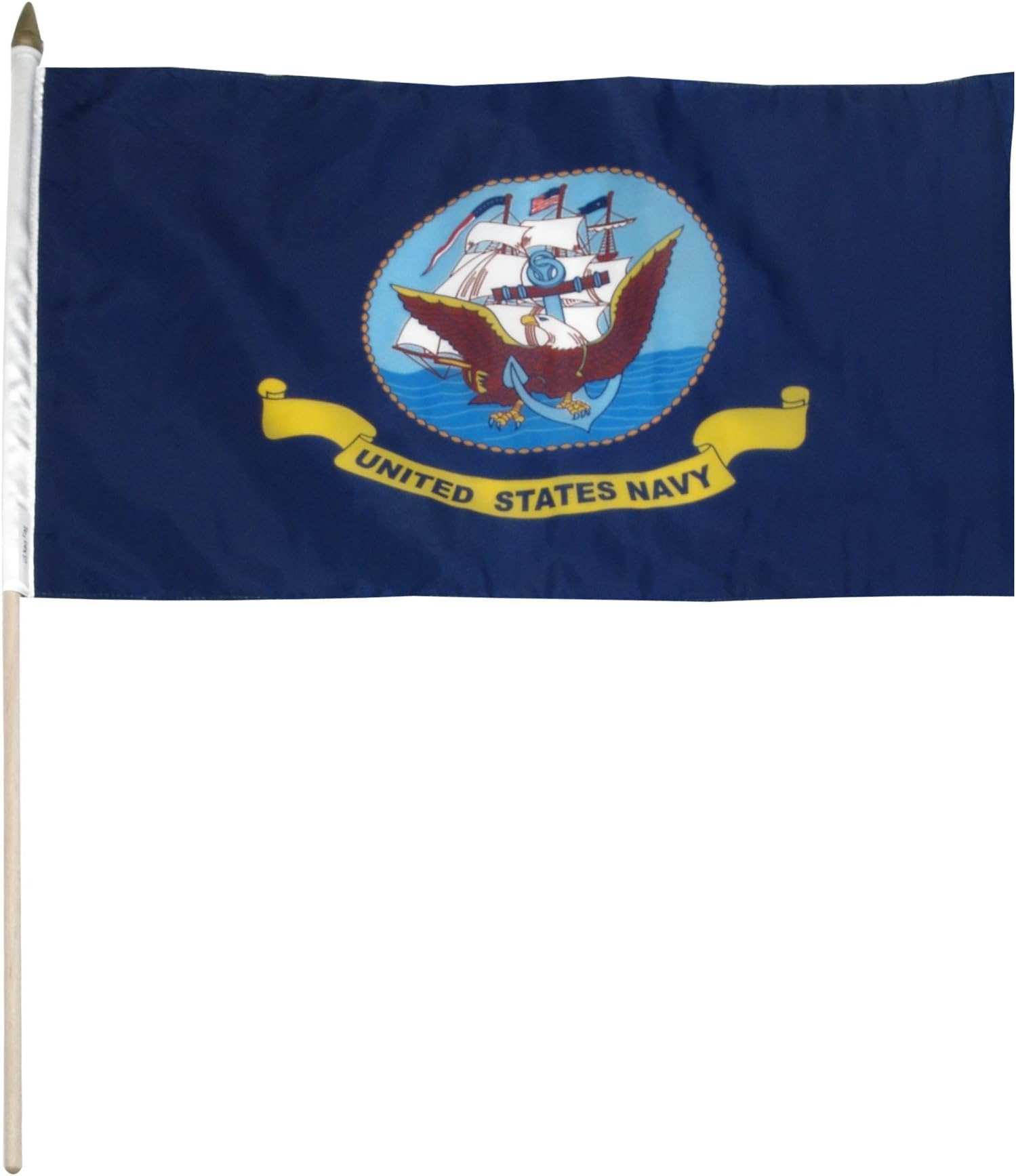 Amazon.com : US Flag Store 12-Inch by 18-Inch Navy Flag Mounted on 24 ...