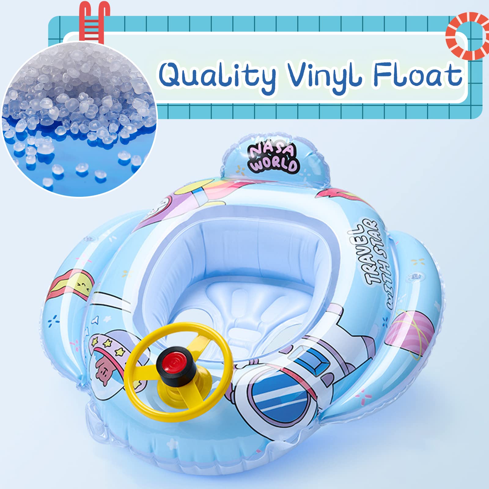 Snapklik.com : Baby Floats For Pool, Swimming Float Baby Inflatable Floater