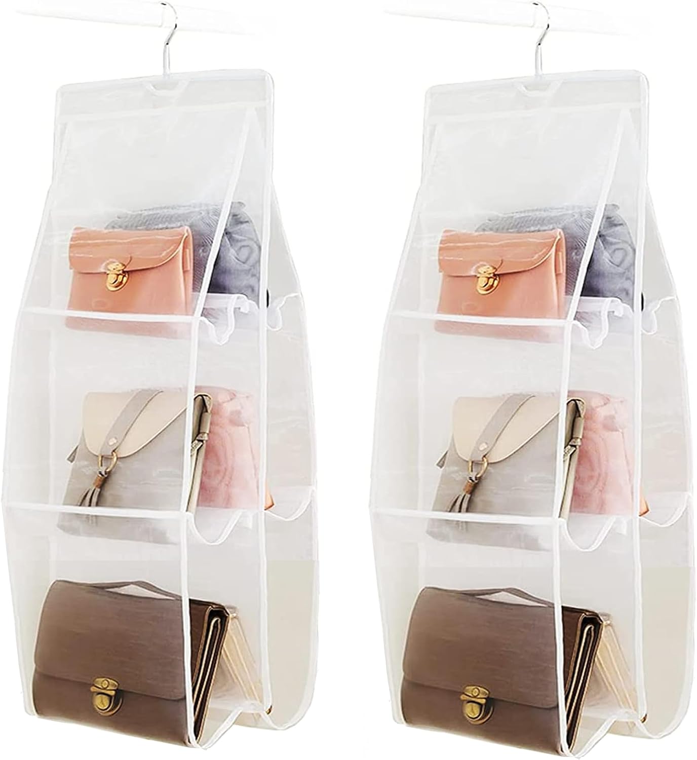 Amazon.com: 2-pack Durable Hanging Closet Organizer for bra and Handbag ...