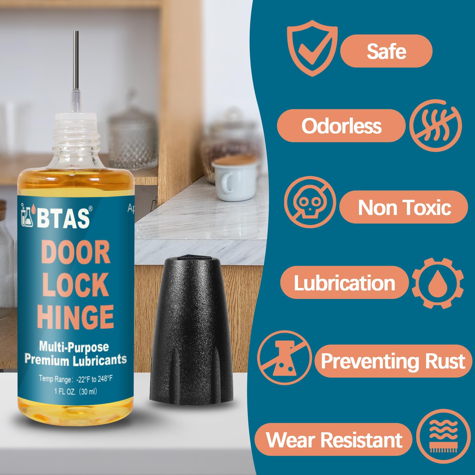 Snapklik.com : BTAS Lock Door Hinge Squeaky Fix Noise Lubricant Oil ...