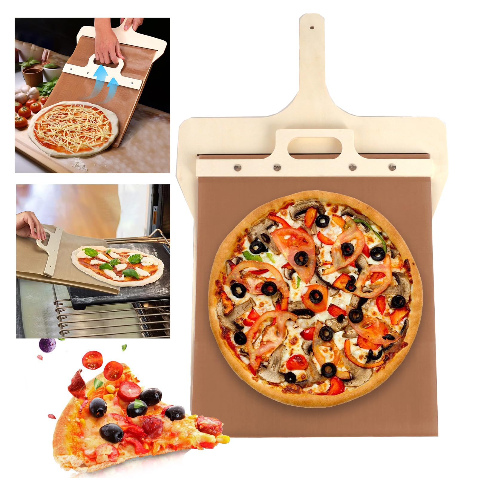 Leuik Sliding Pizza Peel, Non Stick Pizza Slider Paddle for Pizza ...