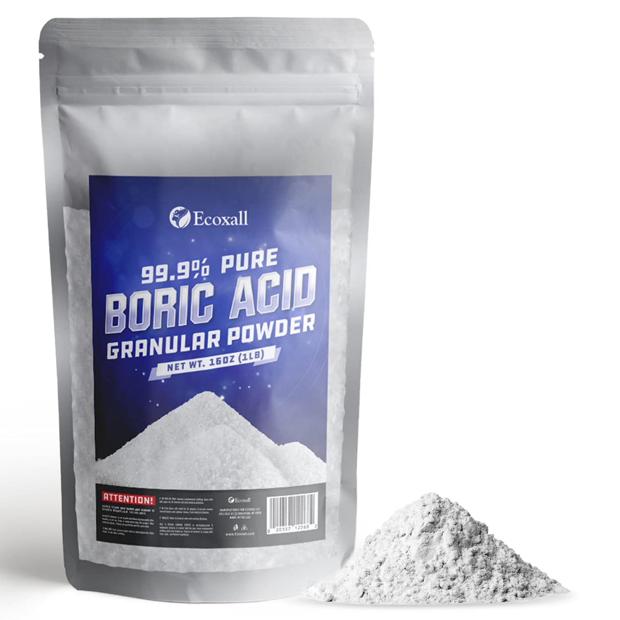 Ecoxall Boric Acid Granular Powder - 1 Pound - 99.9% Pure Granular ...