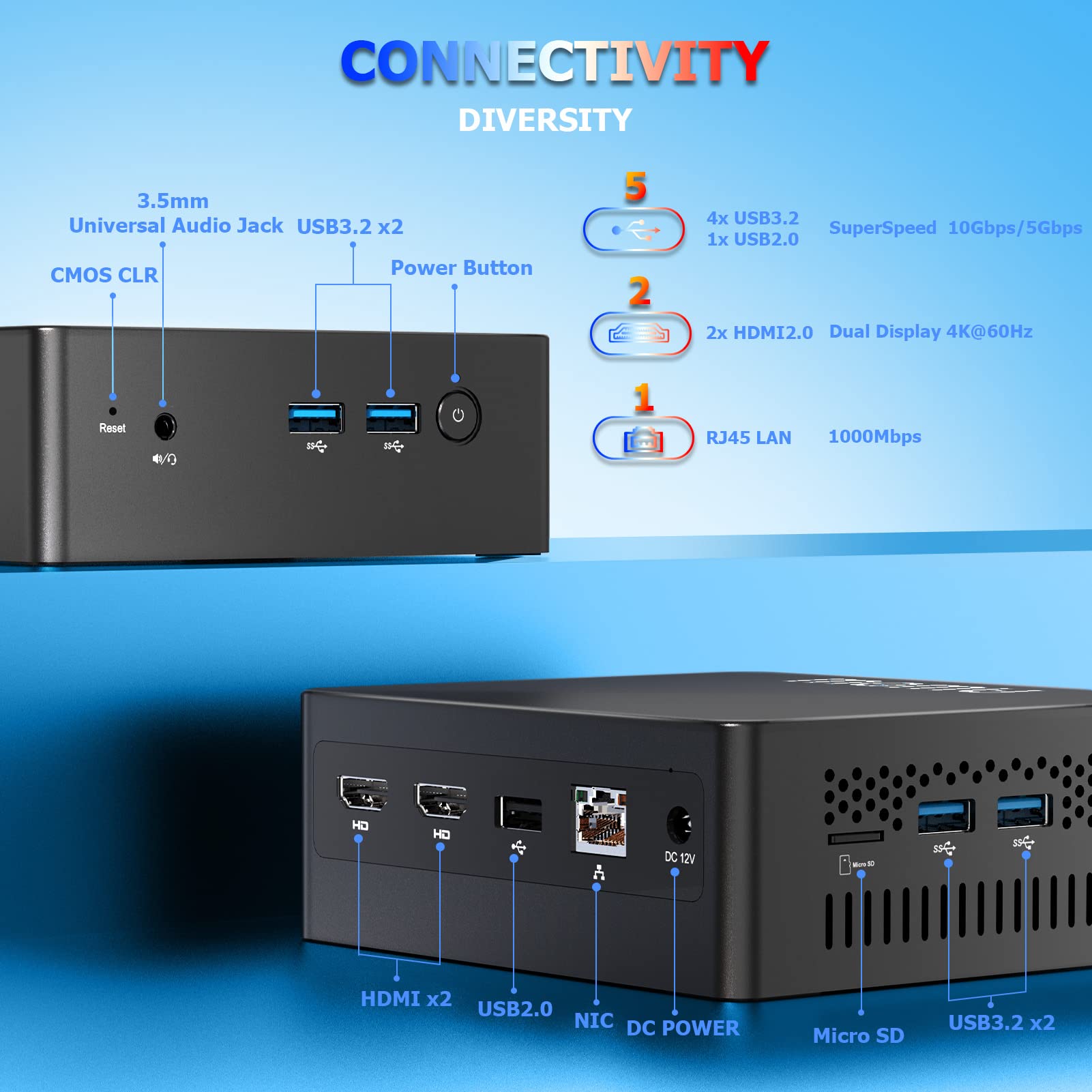 Snapklik.com : AWOW Mini PC Intel J4105 256GB SSD Windows 11 Pro Mini ...