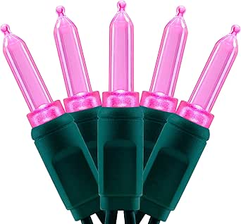 Amazon.com: YULETIME Pink LED Christmas Lights, 33 ft 100 Count 4 ...