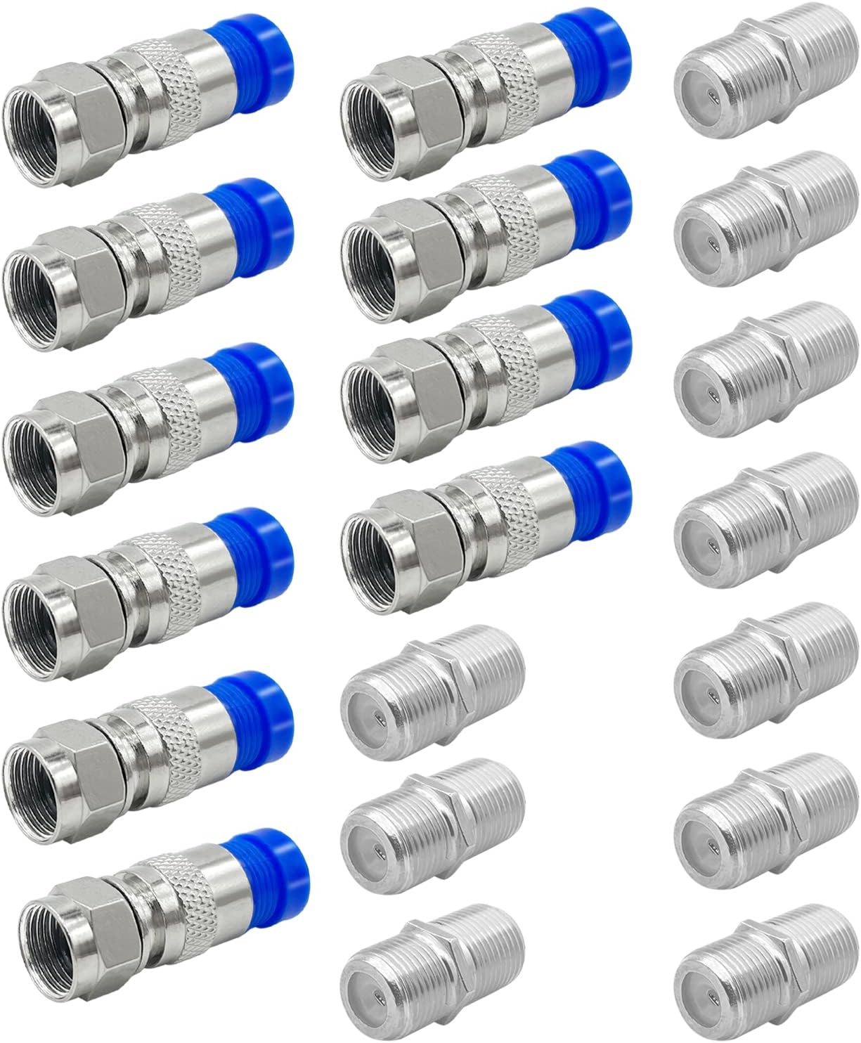 Amazon.com: 10 Pack RG6 F Type Compression Connector + 10 Pcs Coaxial ...