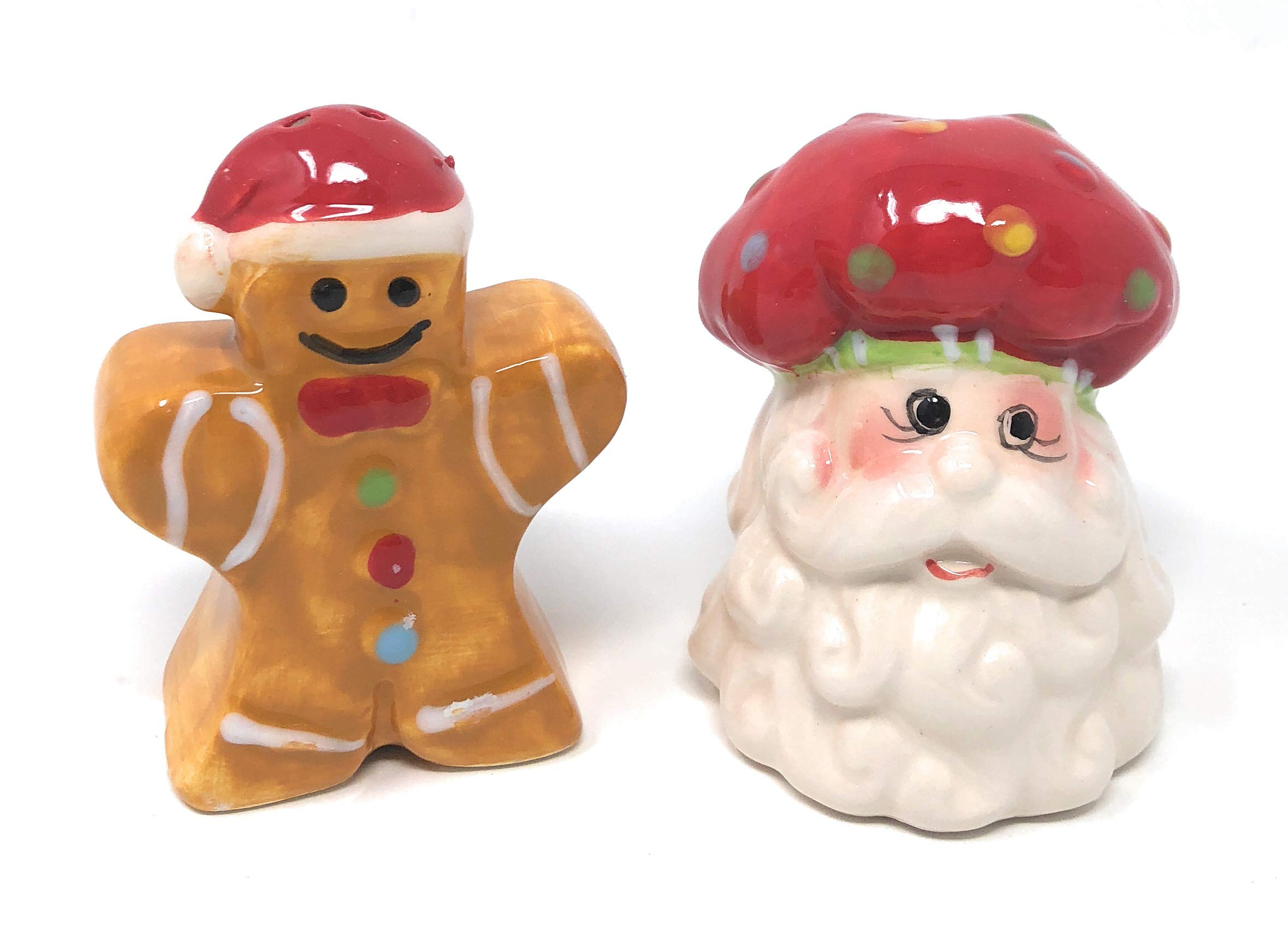 Amazon.com: Santa With Beard and Gingerbread Man Salt and Pepper Shaker ...