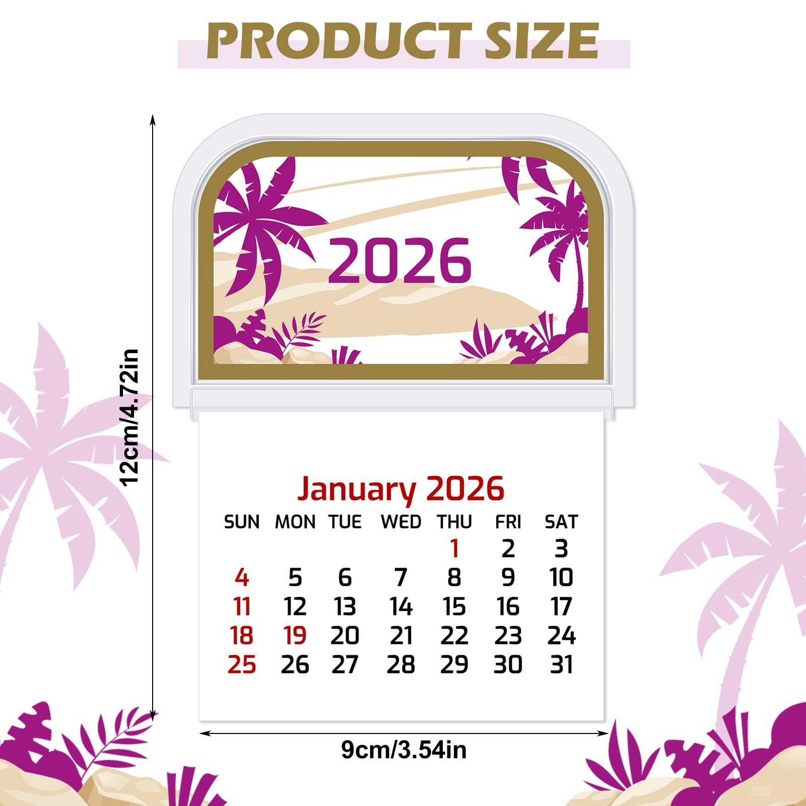 Snapklik.com : 5 Pcs 2026 Mini Stick On Calendar Peel And Stick ...