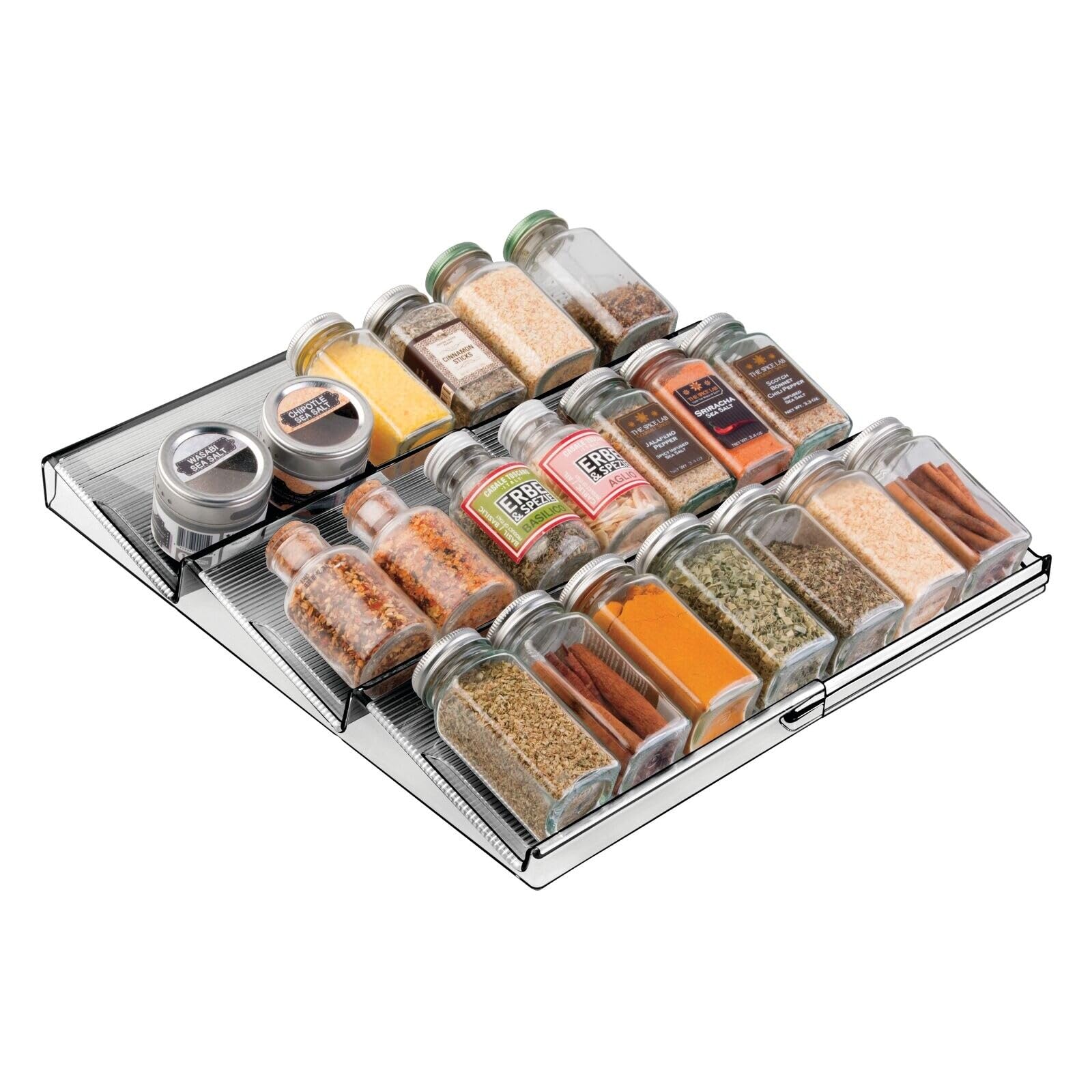 Snapklik.com : mDesign Expandable Plastic Deluxe Spice Rack, Drawer ...
