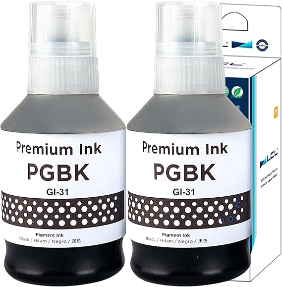 Amazon.co.jp: LCL Canon GI-31 GI-31PGBK GI-31BK Pigment (2 Pack, Black) Compatible Ink Bottle ...