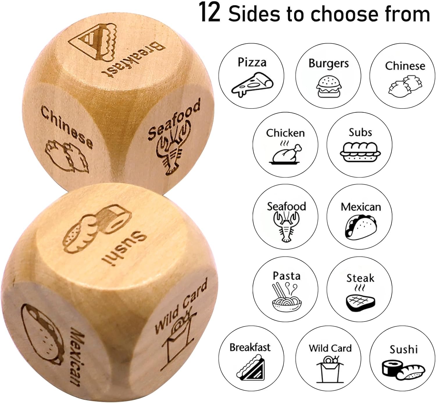Surprising Food Dice: 12 Choices to Solve Couples & Singles Dilemma ...