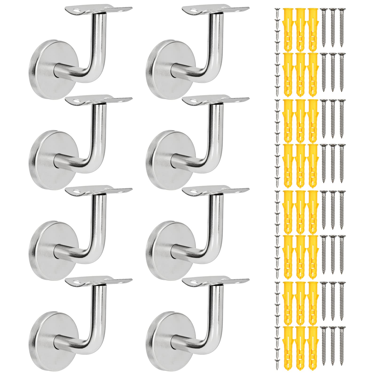 MIVIDE 8PCS Handrail Brackets, Wall Mounted Handrail Bannister Support ...