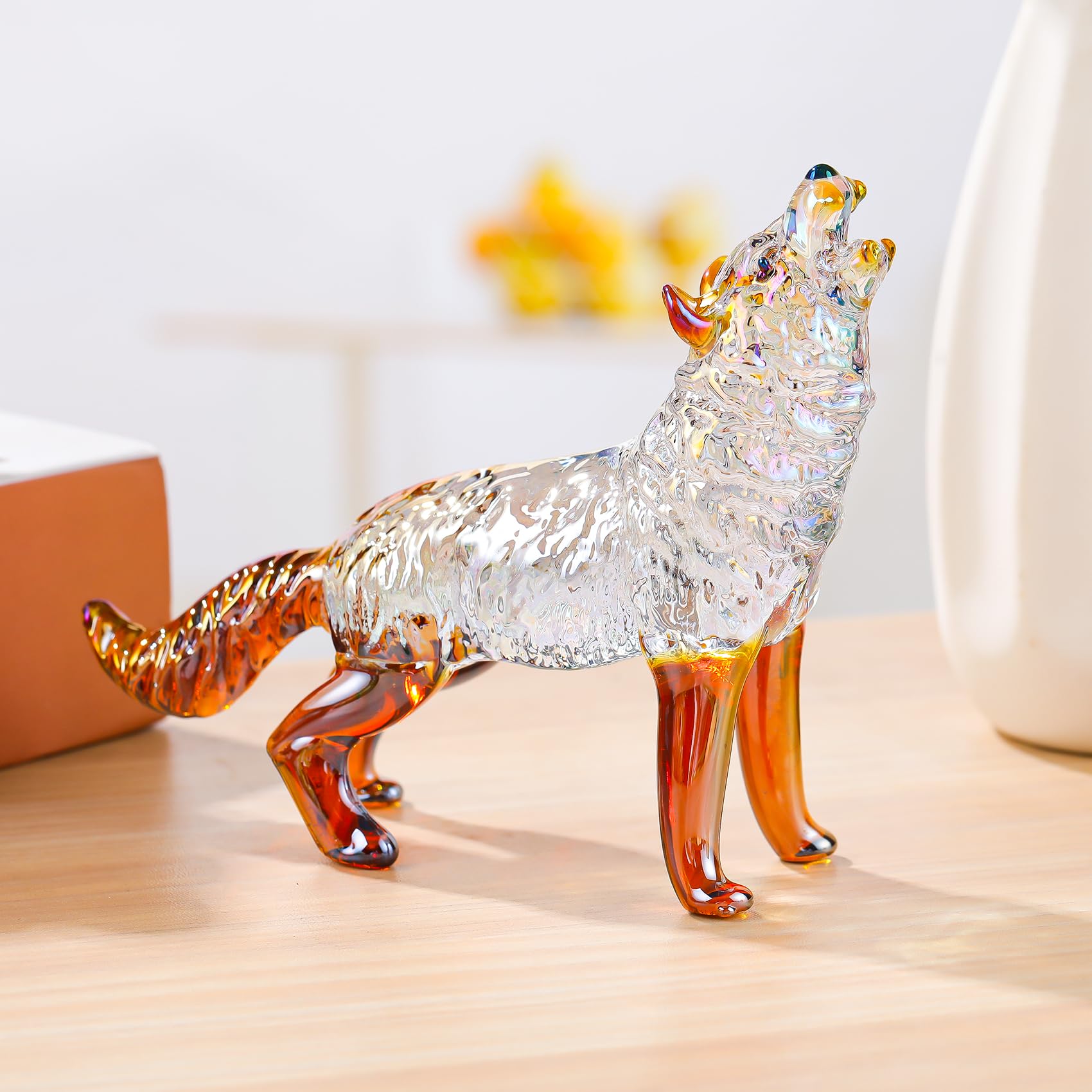 Snapklik.com : Amber Crystal Glass Wolf Figurine Gifts For Women Men ...