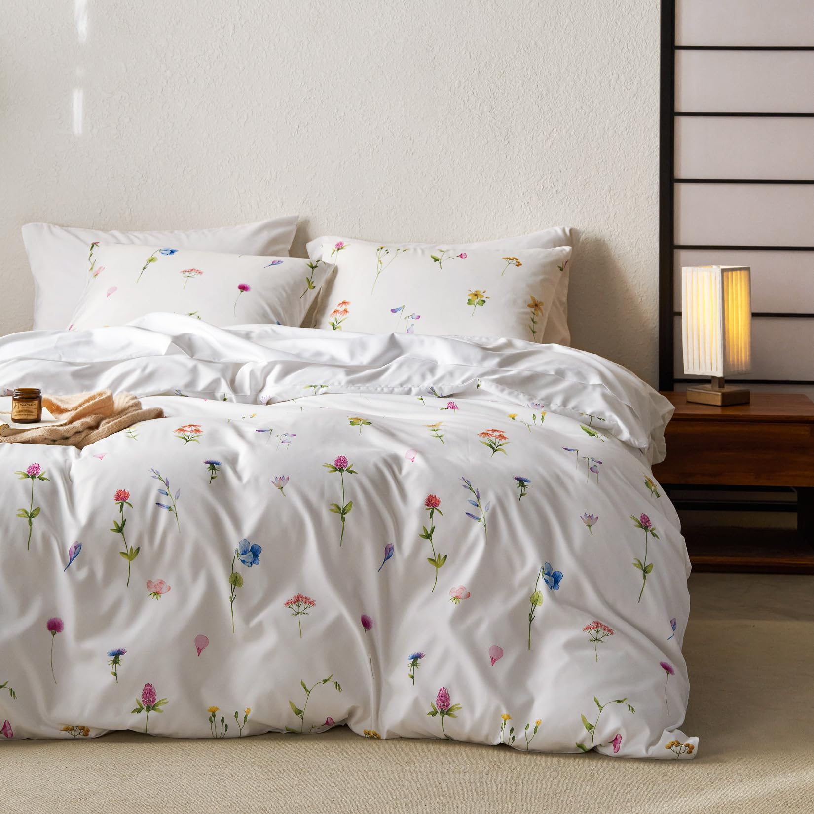 Wake In Cloud - Queen Duvet Cover Set, Floral Shabby Chic Coquette ...