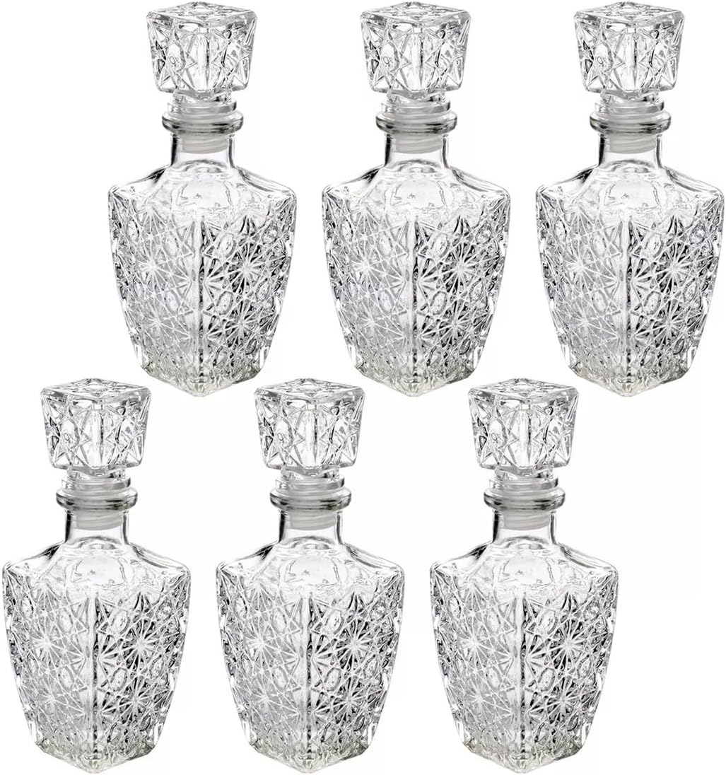 VITTORI Juego de 6 Licoreras Decantador Diamante para Vino de Vidrio Cristal 1 Litro : Amazon ...