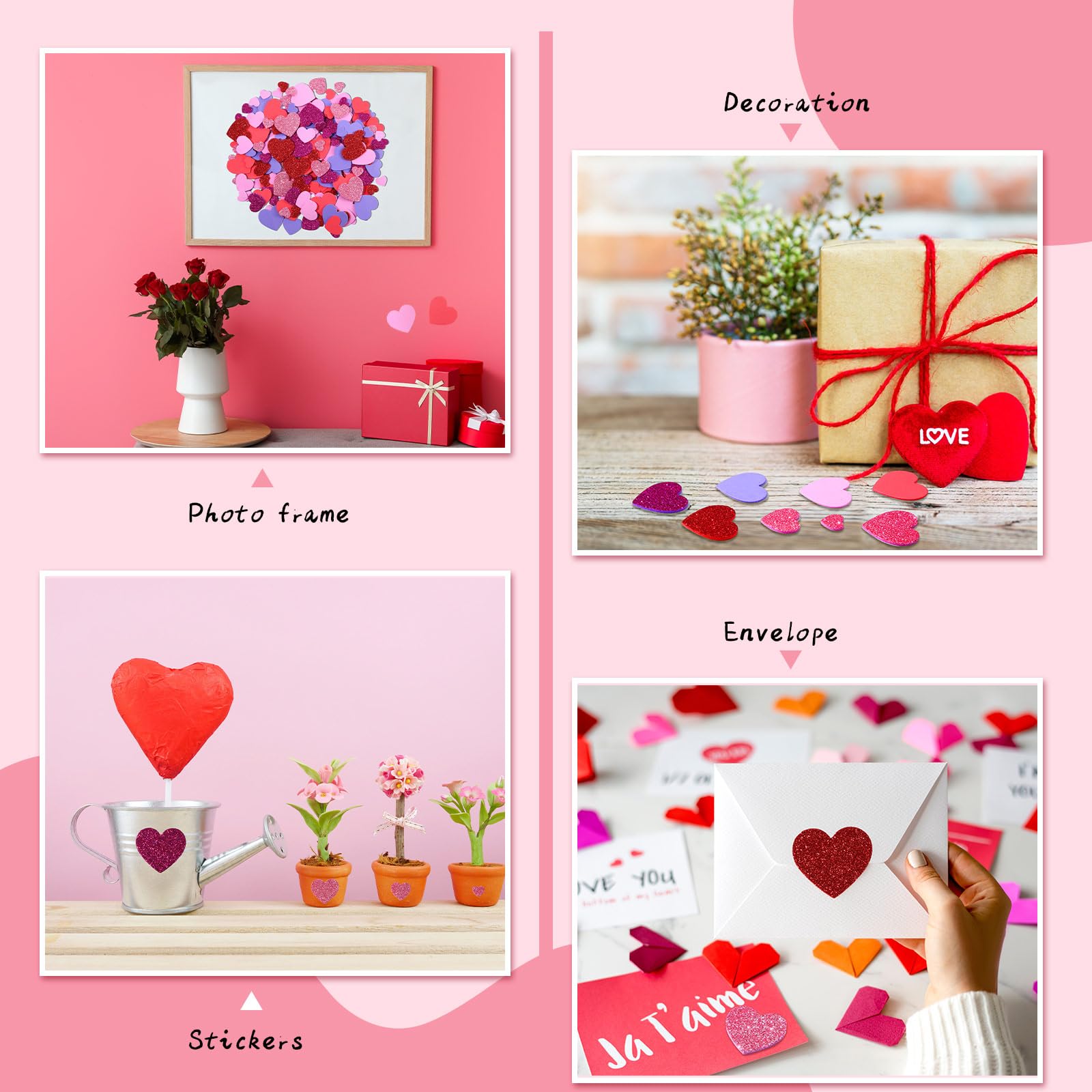 Snapklik.com : 600 Pcs Valentines Day Heart Foam Stickers Self Adhesive ...