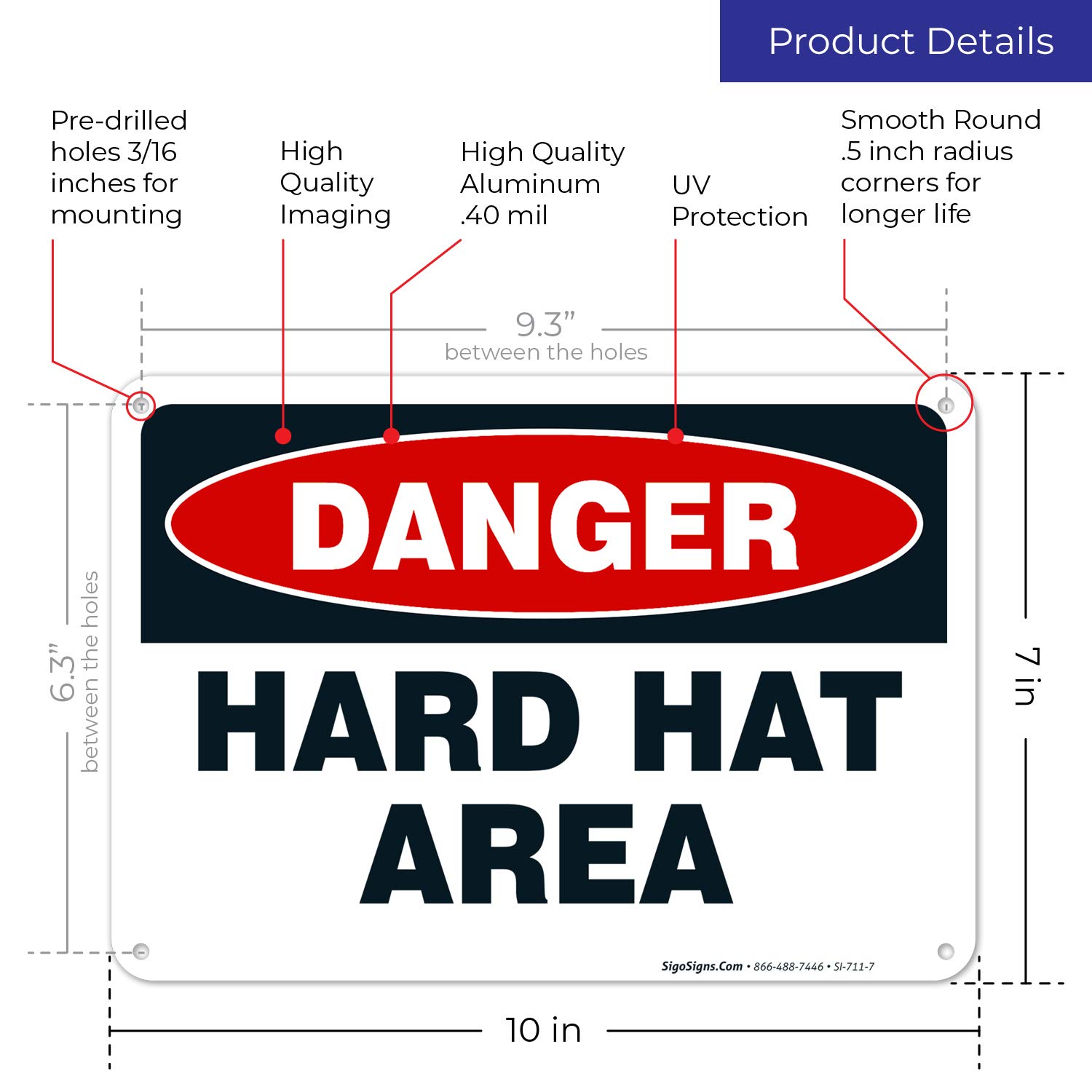 Danger Hard Hat Area Sign G2343 By Safetysigncom
