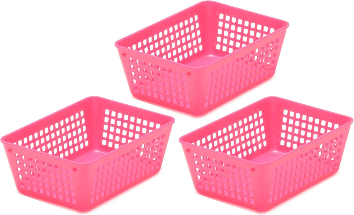 Amazon.com: YBM Home 3-Pack Small Plastic Storage Baskets for Home Junk ...
