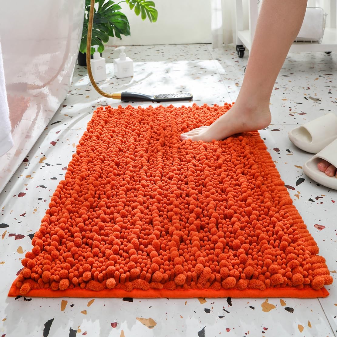 Amazon.com: NIOKIT Chenille Bathroom Rugs Soft Shaggy and Absorbent ...