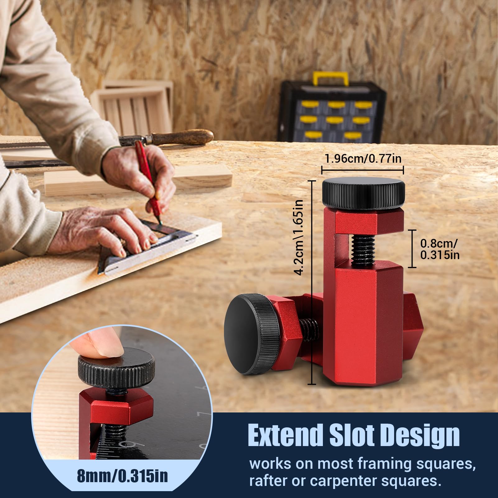 Snapklik.com : Red Cocowin Tall Stair Gauges For Framing Square