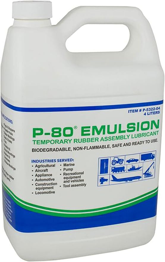 Amazon.com: P-80 Emulsion Temporary Rubber Assembly Lubricant Emulsion ...