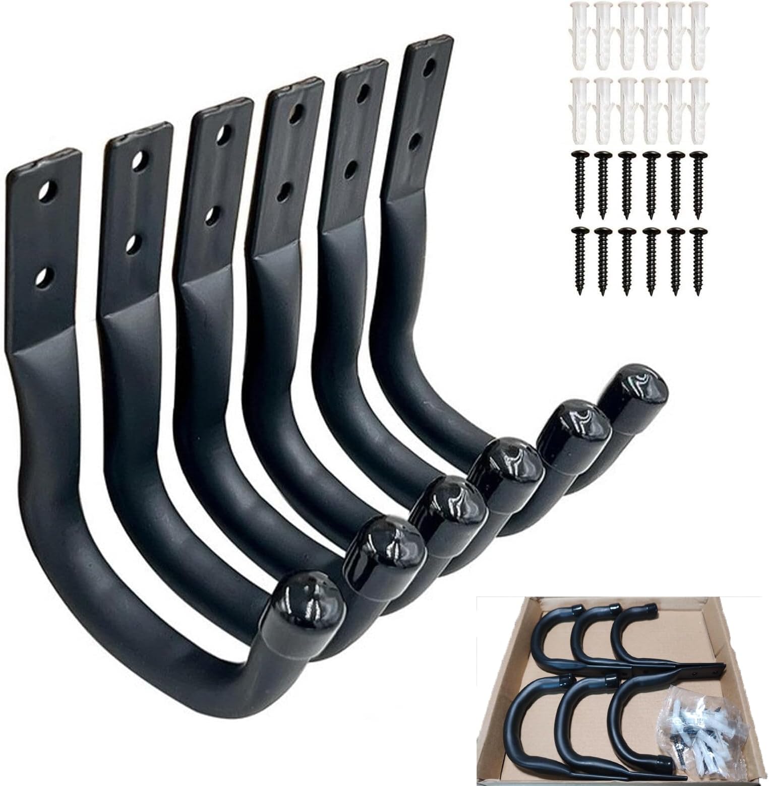 Reehi Ladder Hooks, 20cm Heavy Duty Garage Hooks,Wall Mount Steel ...