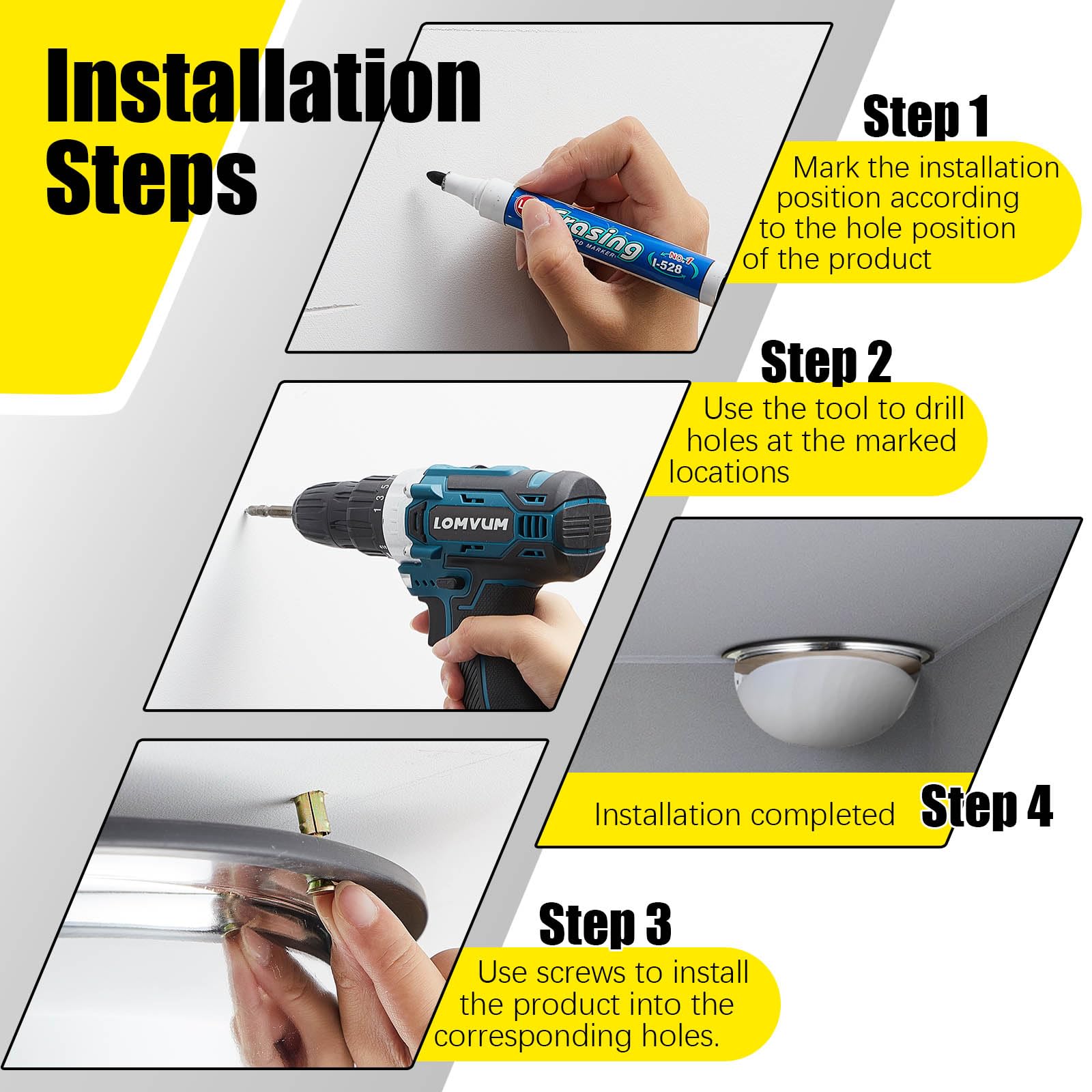 Snapklik.com : Kanayu 4 Pieces Corner Mirror Blindspot For Wall Safety ...