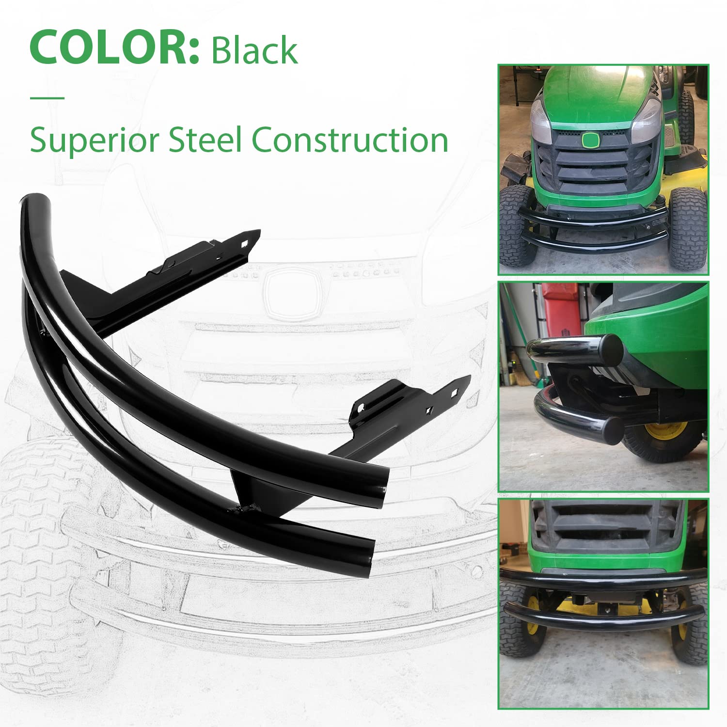 ECOTRIC Front Bumper Brush Guard Compatible with John Deere 100 Series ...