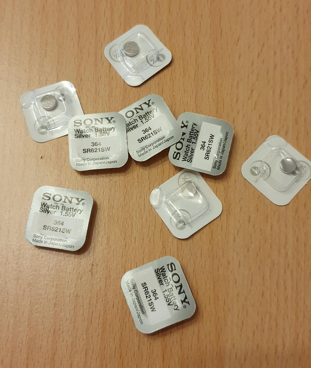 10 Sony 364 SR621SW Knopfzelle Silberoxid Uhrenbatterie 1,55 V 23 mAh ...