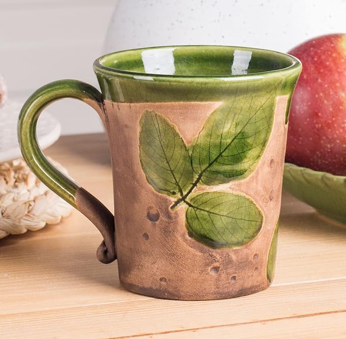 Amazon.com: Handmade Clay Coffee Mug with Saucer 8oz (240ml) – Nordic ...