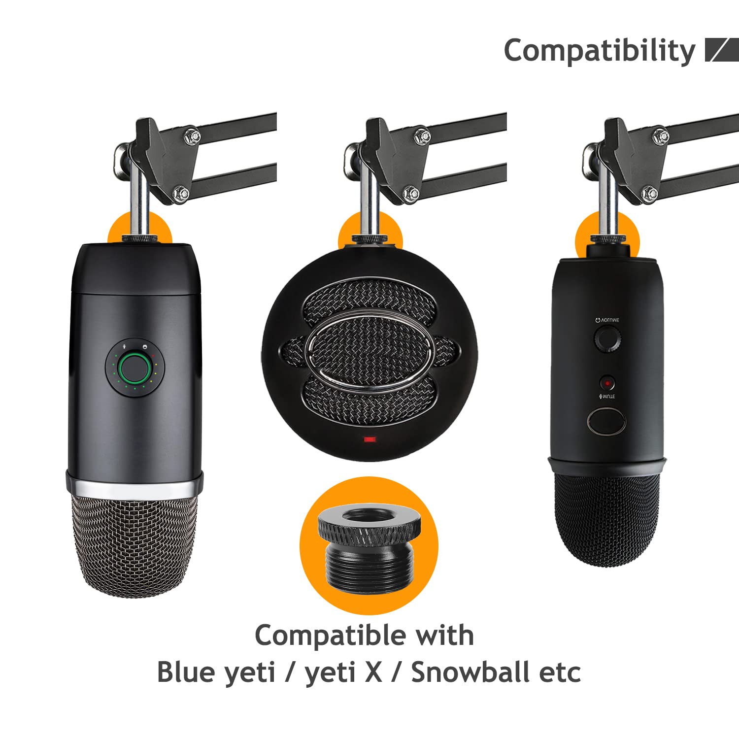 Snapklik.com : Frgyee 2 Pack Blue Yeti Adapter Screw Thread, 5/8" Male ...