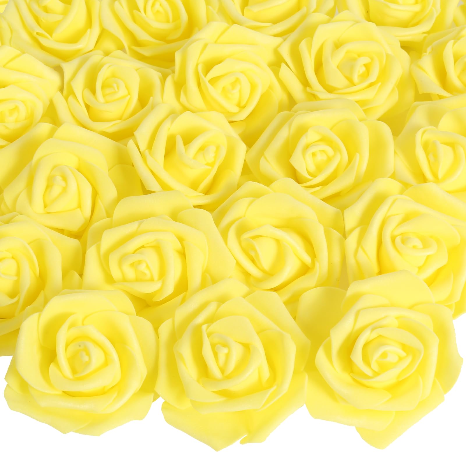 Amazon.com: INSUNSIX 100PCS Yellow Foam Flowers Yellow Roses Artificial ...