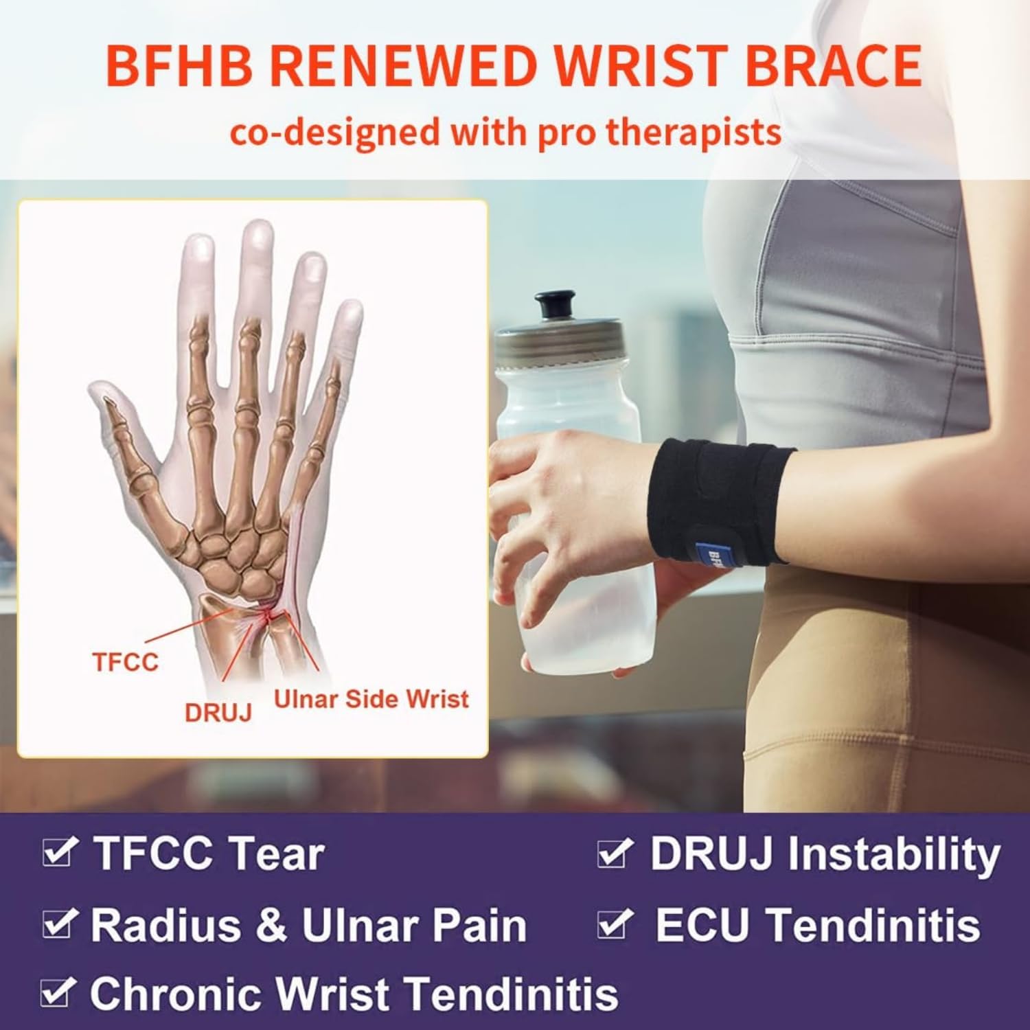Snapklik.com : New Updated Wrist Brace For TFCC Tears - Adjustable ...