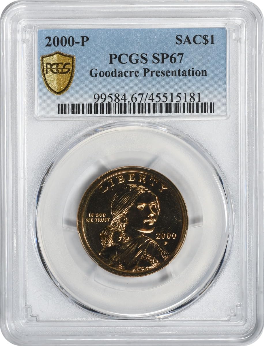2000 P Sacagawea Dollar Goodacre Presentation PCGS SP67 at Amazon's Collectible Coins Store