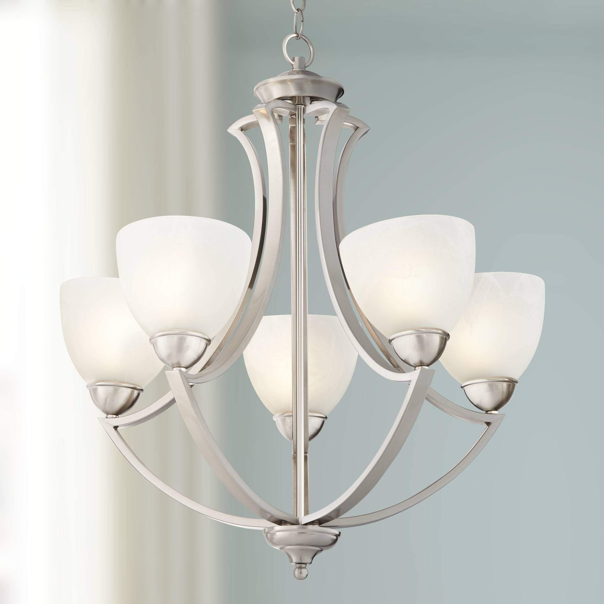 Possini Euro Design Melody Modern Brushed Nickel Chandelier 26 3/4 ...