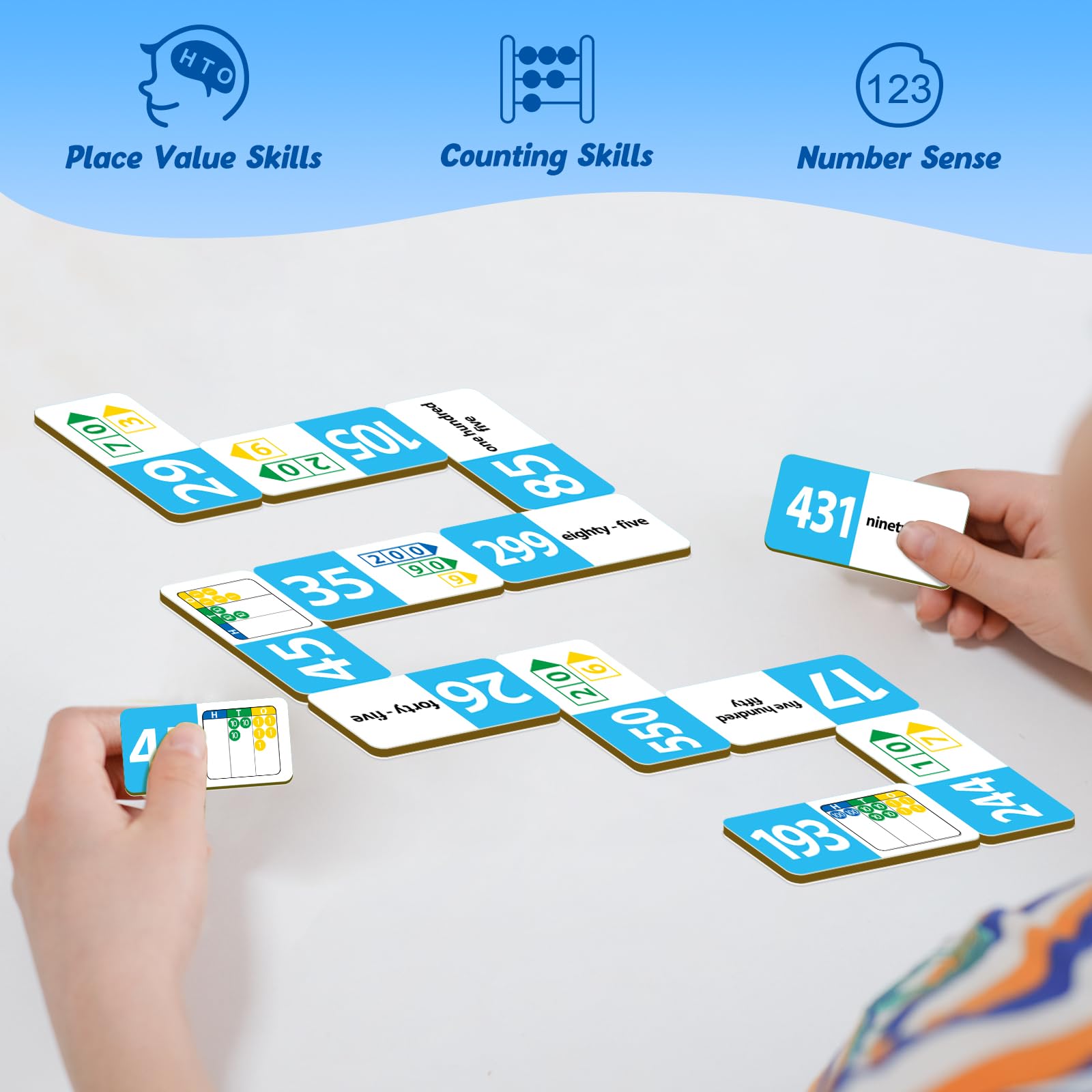 Snapklik.com : Place Value Dominoes Set,Math Manipulatives Games For ...