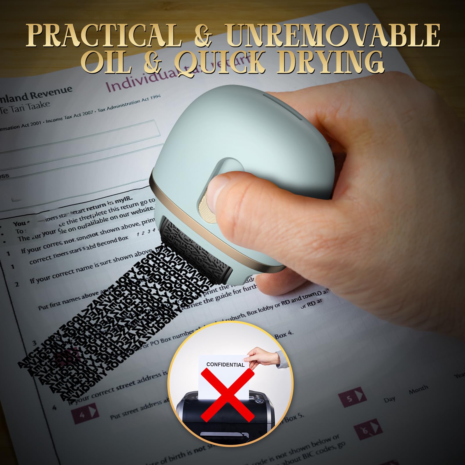 Snapklik.com : Confidential Identity Theft Protection Roller Stamp ...