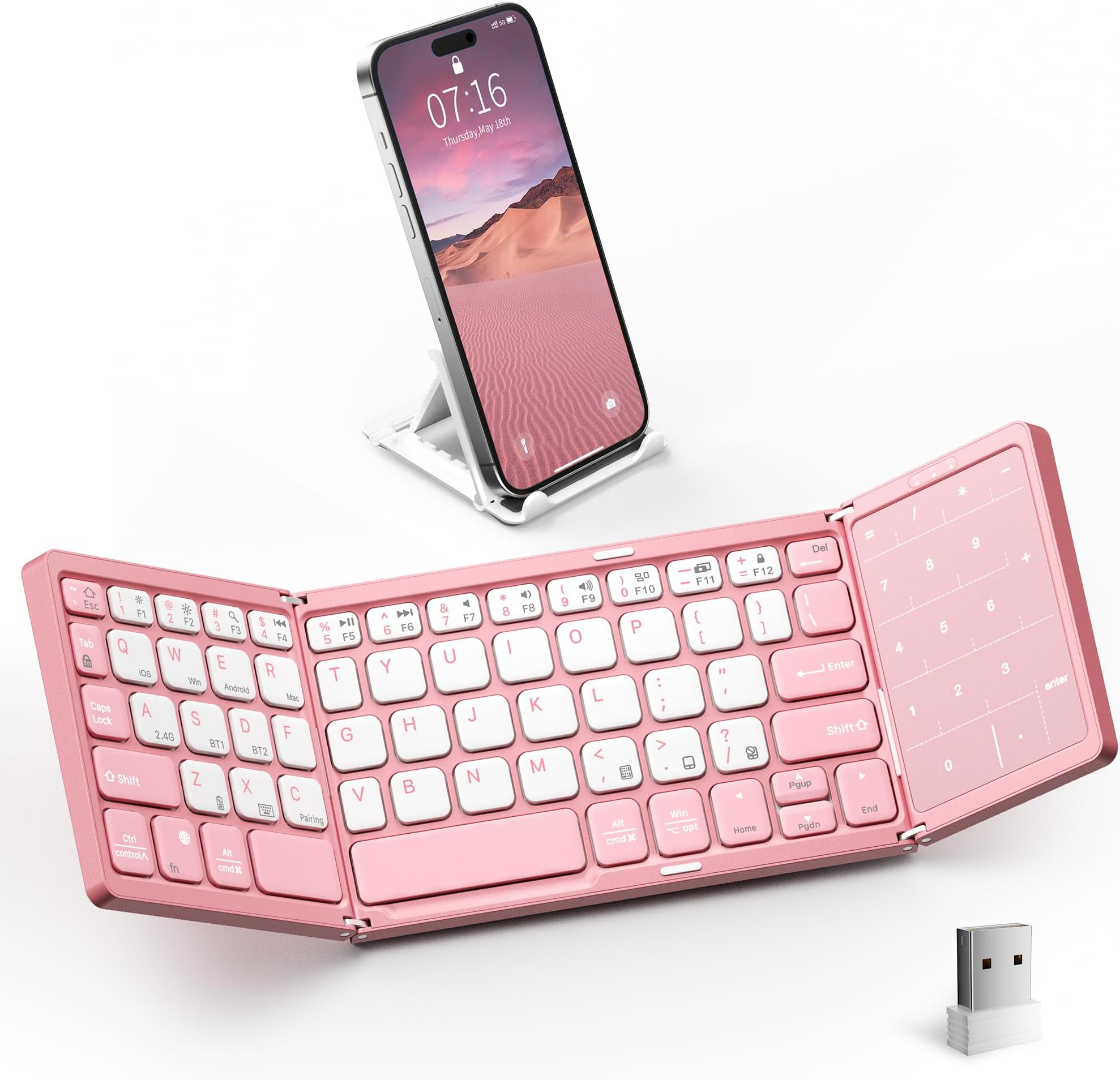 Amazon.com: Artciety Folding Portable Wireless Keyboard with Touchpad ...